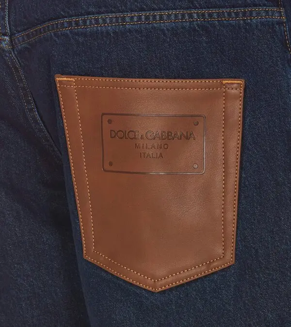 Dolce & Gabbana Straight-leg Jeans With Oversized Logo Patch