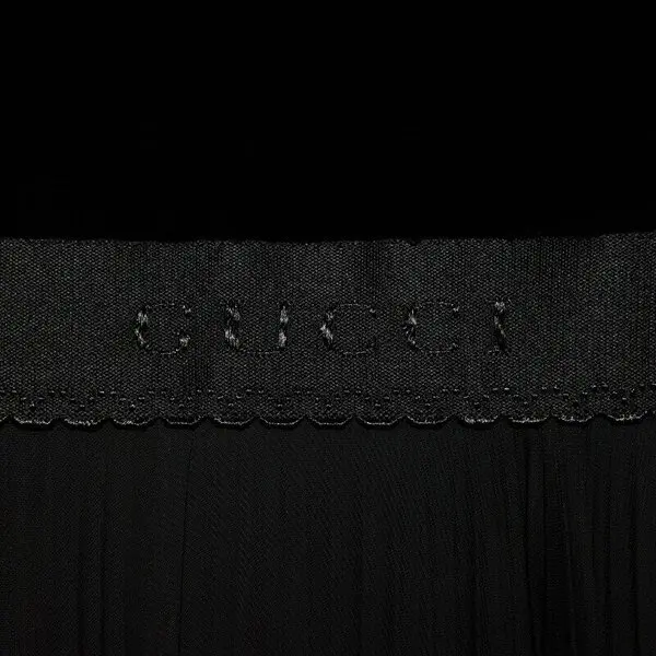 Gucci Pleated Mini Dress With Logo Waistband
