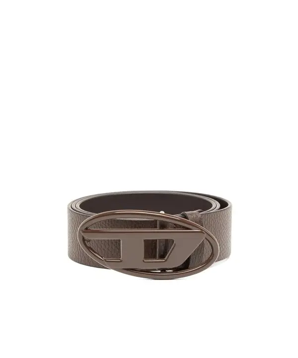 DIESEL® B-1dr Logo Buckle Belt - Brown