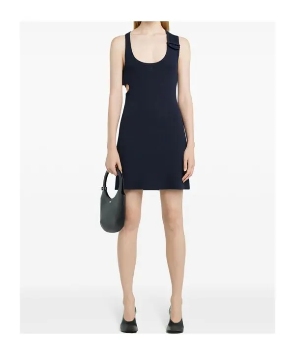 COURREGES Ribbed Cut-out Detail Mini Dress