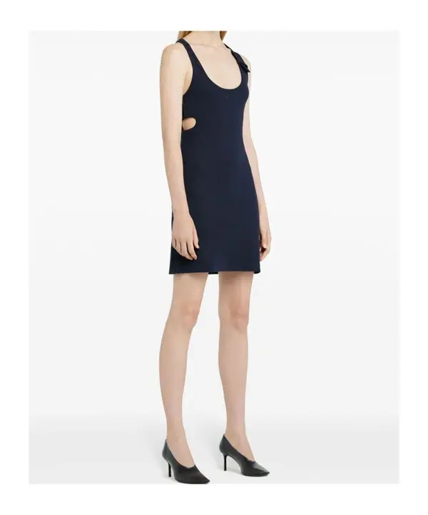 COURREGES Ribbed Cut-out Detail Mini Dress