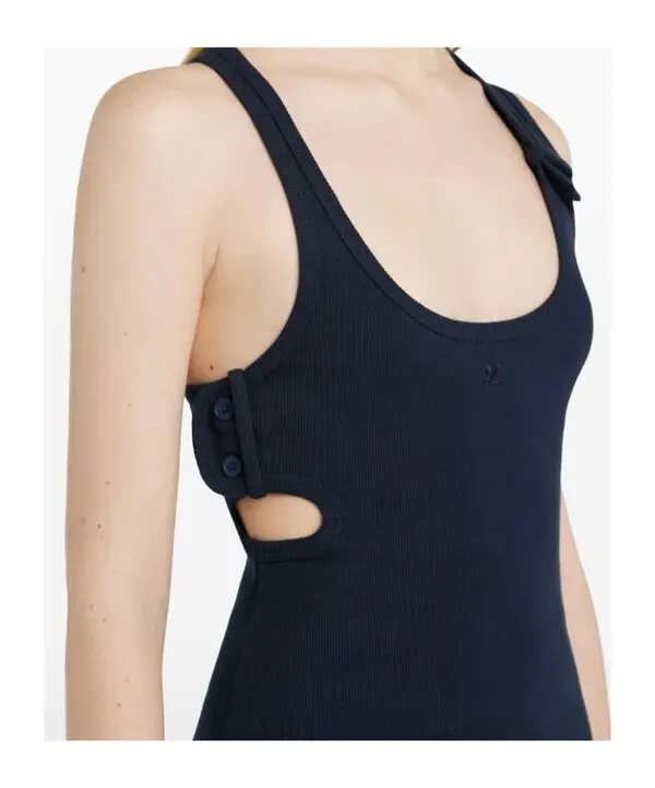 COURREGES Ribbed Cut-out Detail Mini Dress