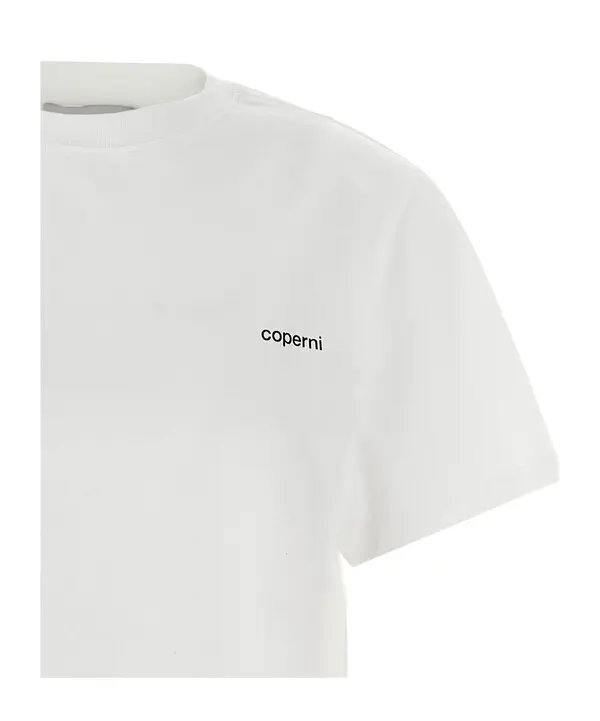 Coperni Logo Printed Crewneck T-shirt - White/black