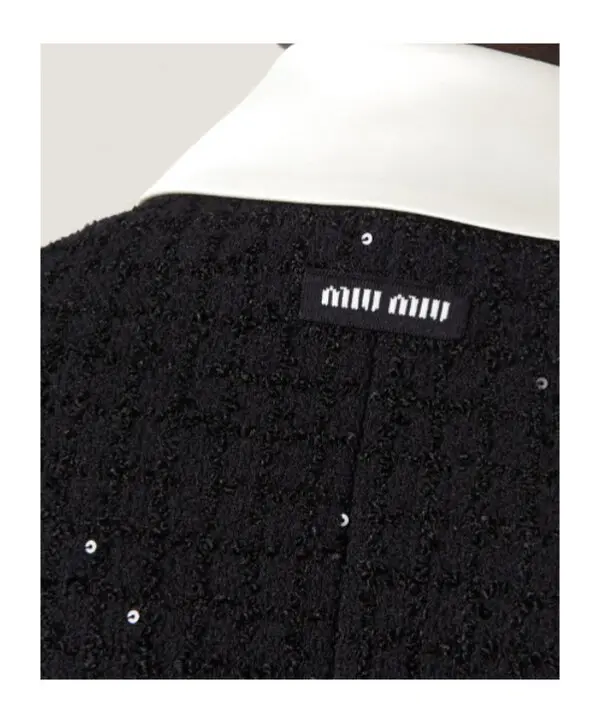 Miu Miu Short Sleeve Buttoned Cardigan With Sequins