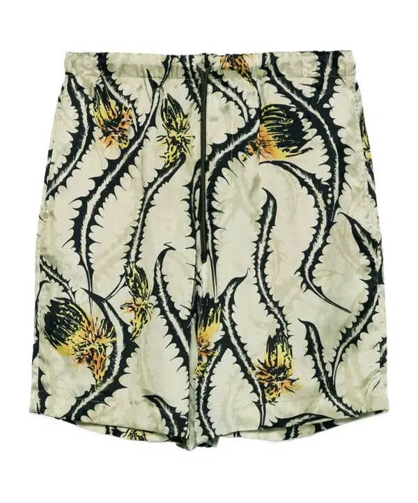 Dries Van Noten Piperi Shorts With Floral Print - White