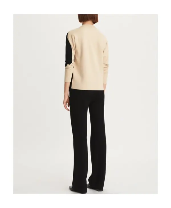 Tory Burch Colorblock Crewneck Knitted Jumper - Black