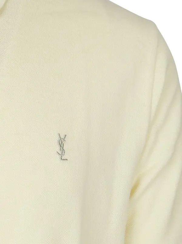 Saint Laurent Cassandre Embroidered Short-sleeved Polo Shirt