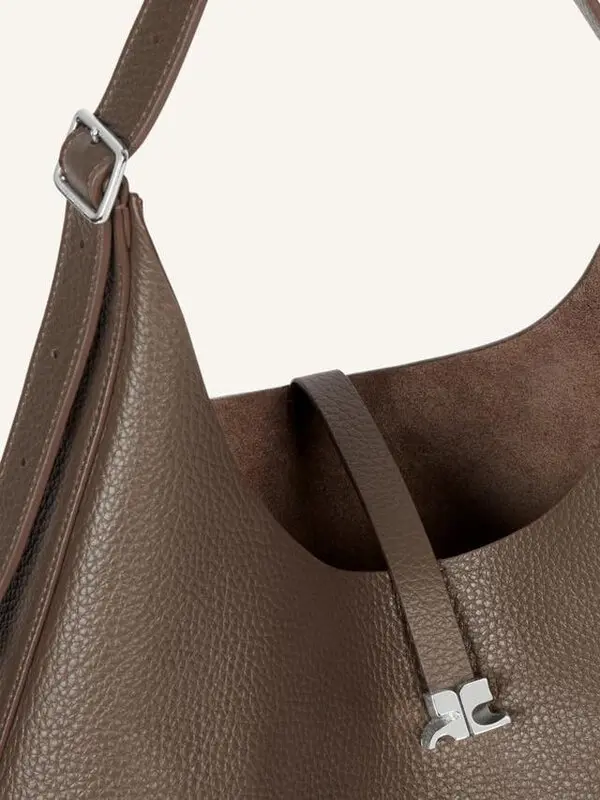 COURREGES Logo Buckle Shoulder Bag - Light Mocha