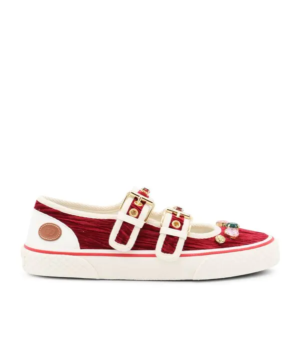 Valentino Garavani Embellished Double-buckle Sneakers