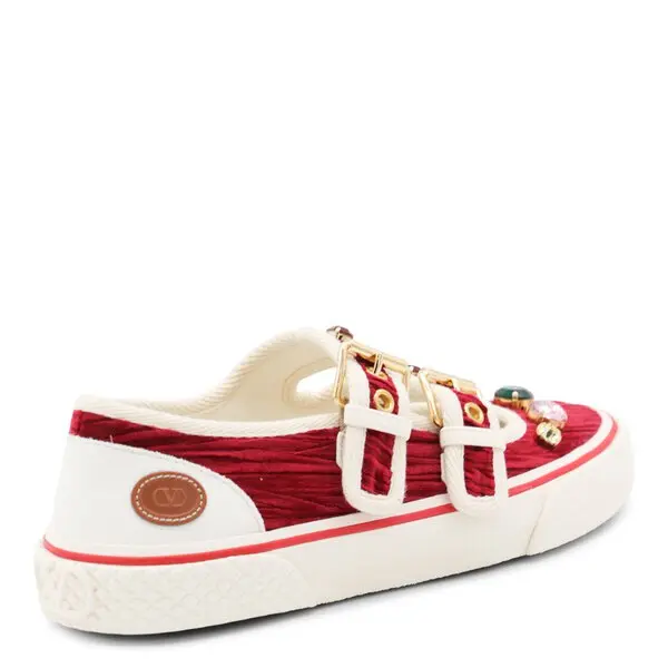 Valentino Garavani Embellished Double-buckle Sneakers