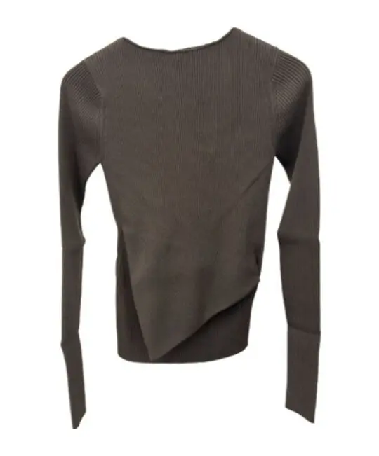 Rick Owens Long Sleeve Knitted Top With Asymmetrical Hem - No