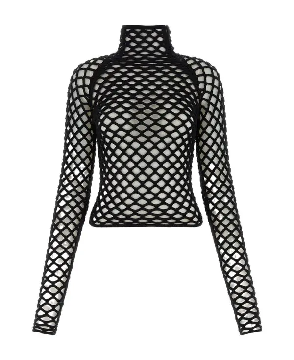 Alaïa Knitted Turtleneck Cage Pullover