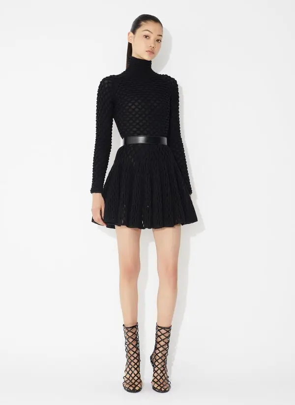 Alaïa Knitted Turtleneck Cage Pullover