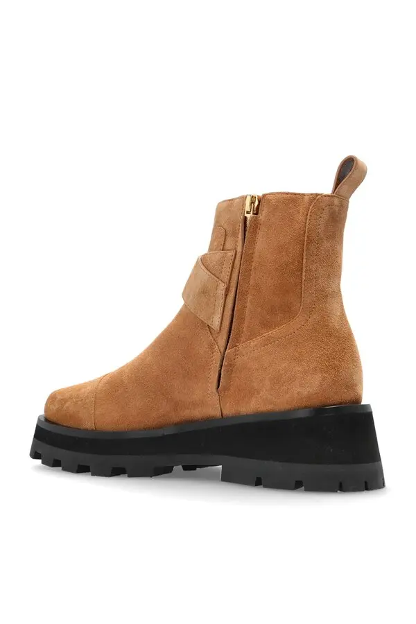 JIMMY CHOO Buckled Platform Boots - Beige