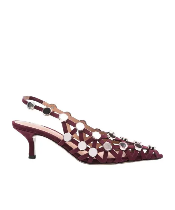 Attico The Grid Slingback Pumps - Red