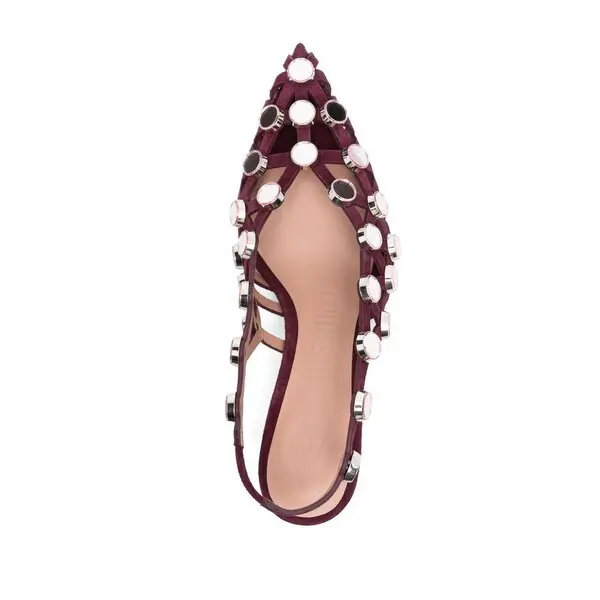 Attico The Grid Slingback Pumps - Red