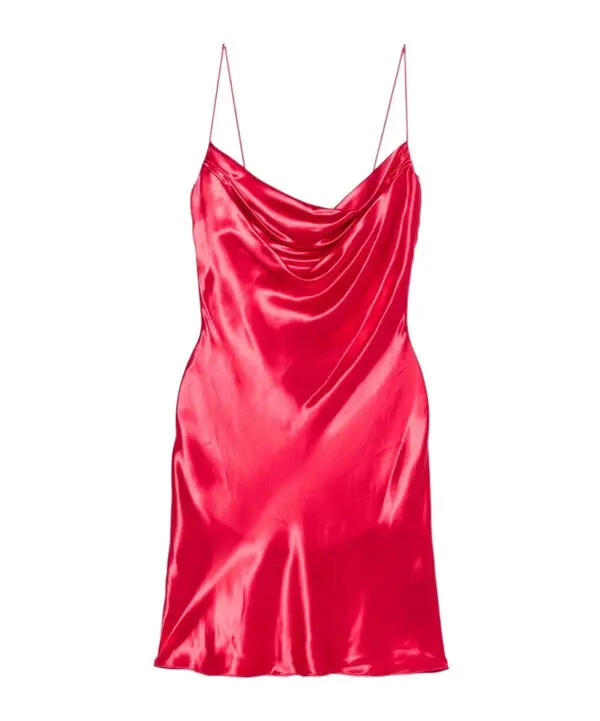 Balmain Cowl Neck Satin Dress