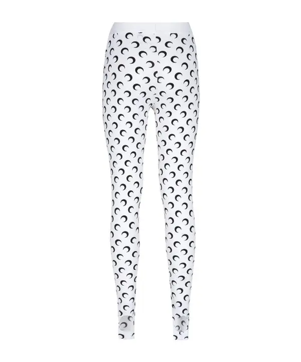 MARINE SERRE Moon Printed Skinny-cut Leggings - White