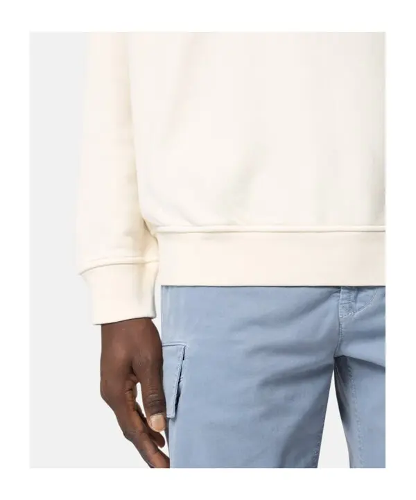 Stone Island Logo Printed Crewneck Sweatshirt - Ivory