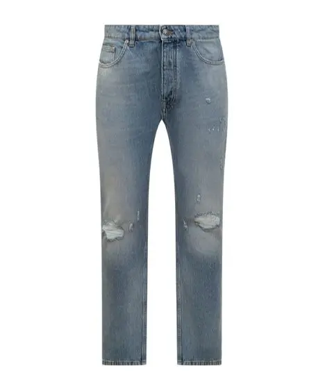 Palm Angels Straight Leg Distressed Jeans - Gray