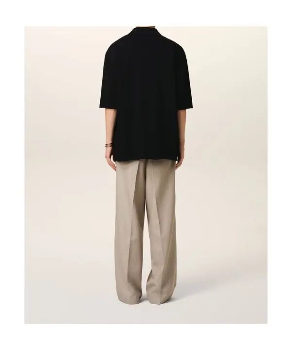AMI Paris Short Sleeved V-neck Polo Top
