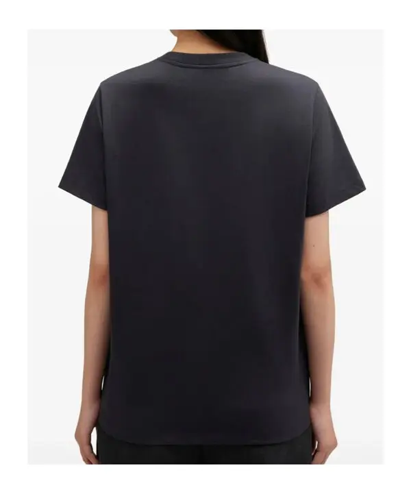 GANNI Logo Printed Crewneck T-shirt - Dark Gray