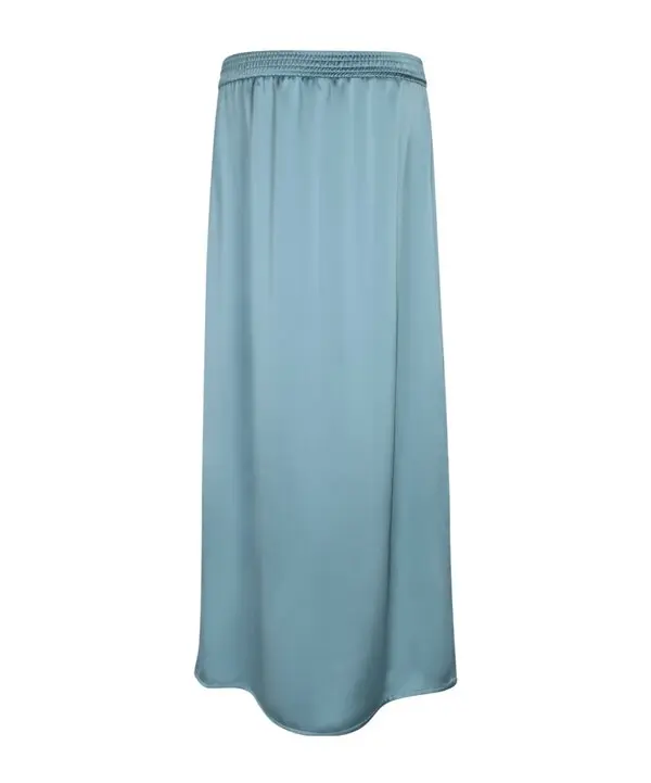 Herno Satin Midi Skirt With Drawstring Waist And Side Slits