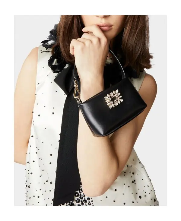 ROGER VIVIER Embellished Shoulder Bag - Black