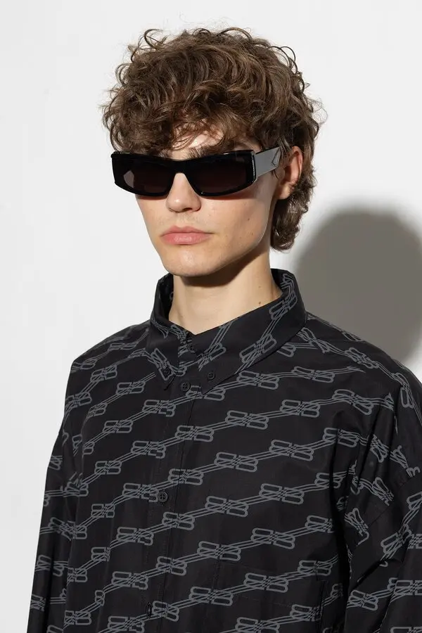 Balenciaga Edgy Rectangle Framed Sunglasses