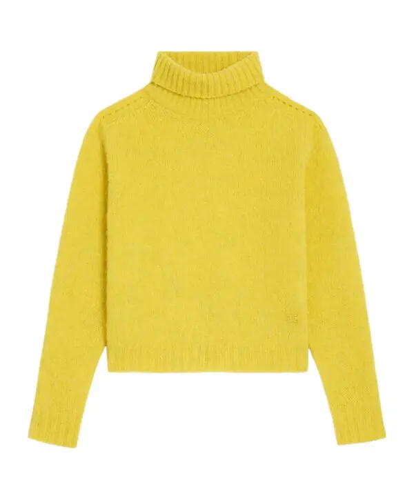 Celine Turtleneck Sweater In Shetland Wool - Yellow