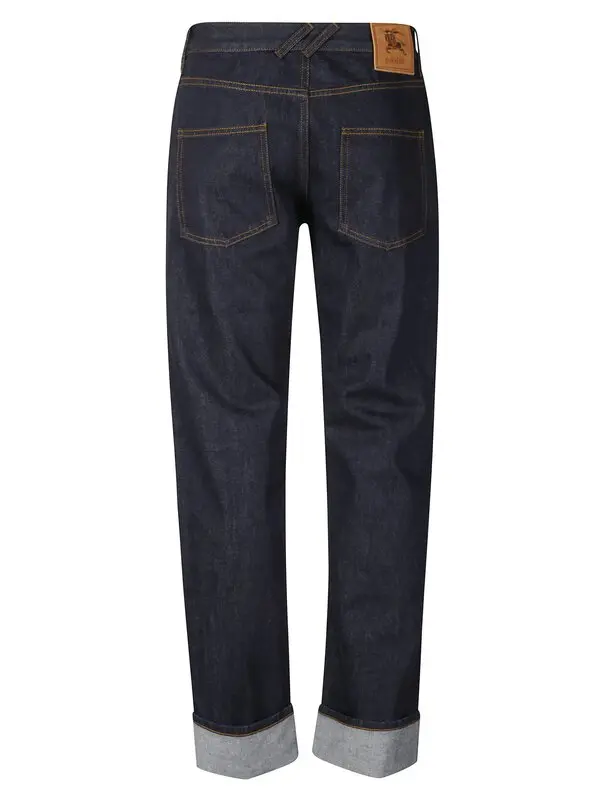 Burberry Logo Patch Turn-up Hem Jeans