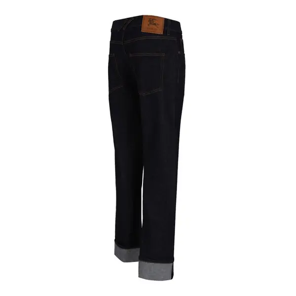 Burberry Logo Patch Turn-up Hem Jeans