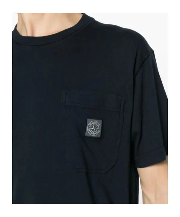 Stone Island Logo Patch Crewneck T-shirt - Blue