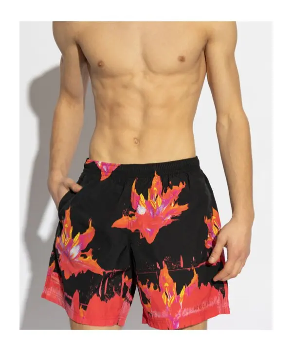 Alexander McQueen Graphic Print Swim Shorts - No