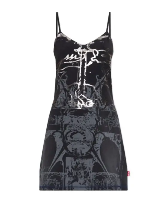 DIESEL® D-longy Metallic-print Slip Dress