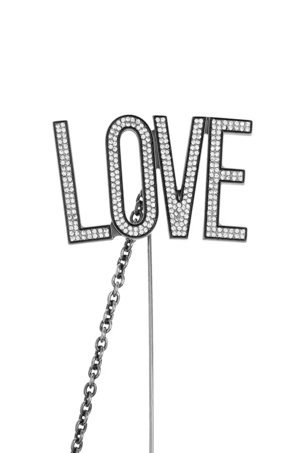 Moschino Embellished Love Brooch