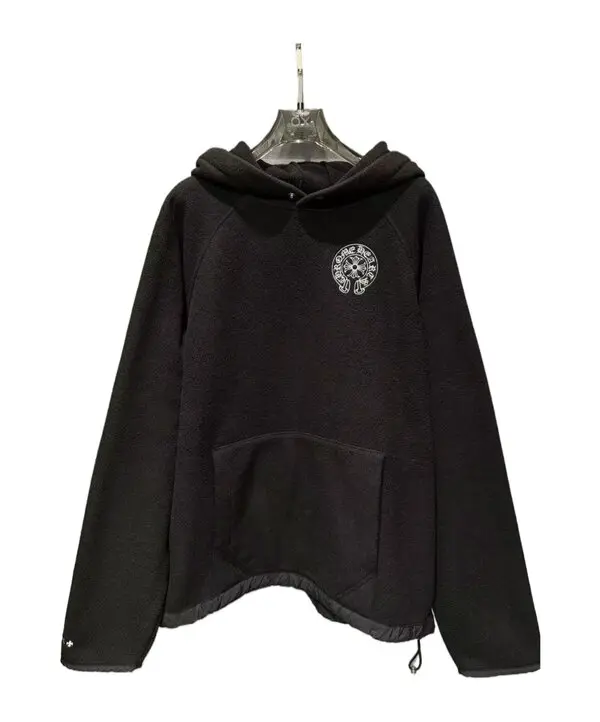Chrome Hearts Long Sleeve Hooded Sweatshirt With Kangaroo Pocket