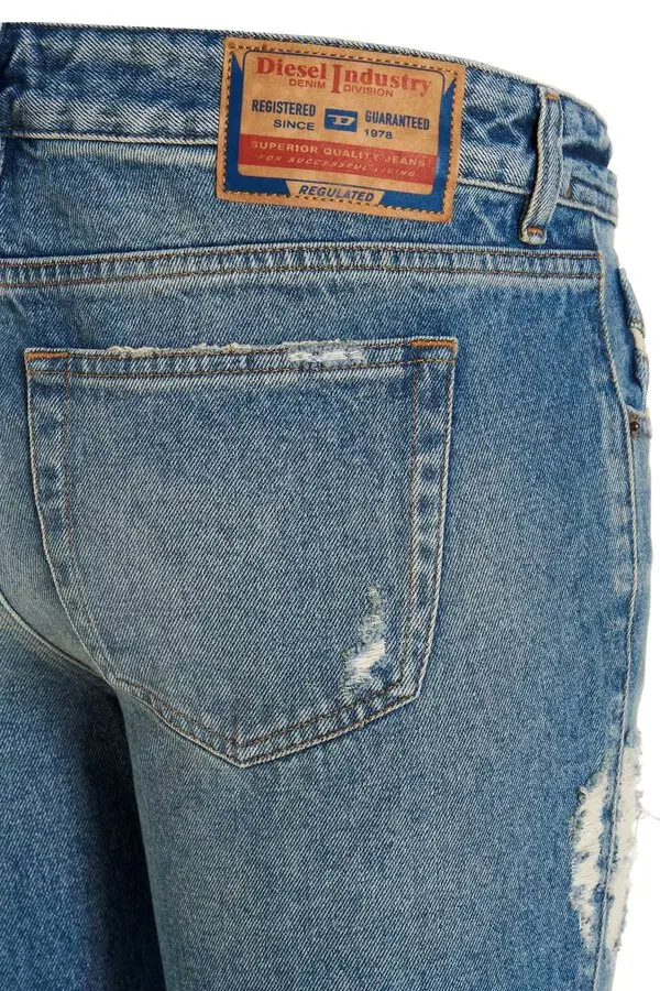 DIESEL® Logo Patch Flared Jeans - Blue