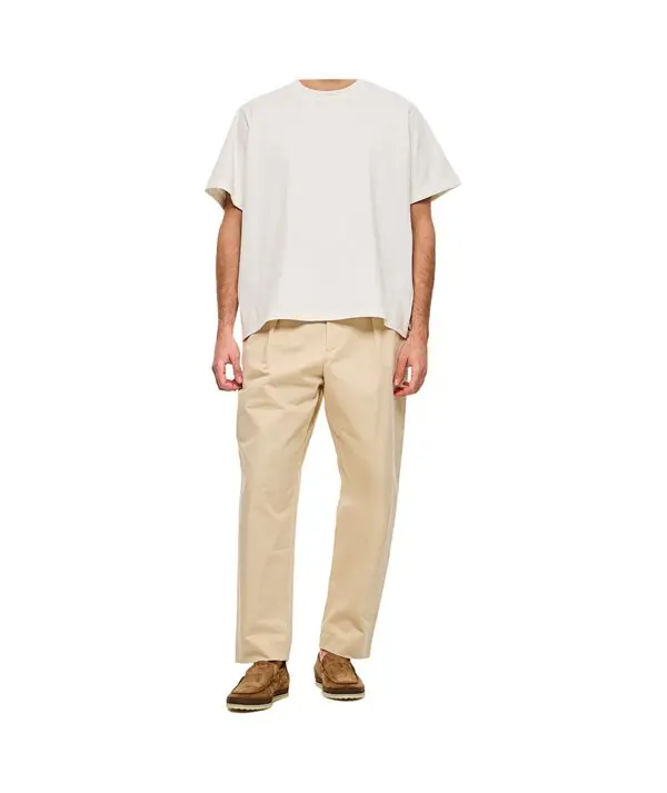 Marni Pleated Tapered Leg Gabardine Trousers - Beige