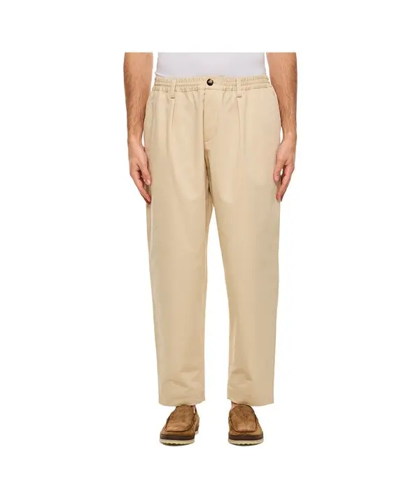 Marni Pleated Tapered Leg Gabardine Trousers - Beige