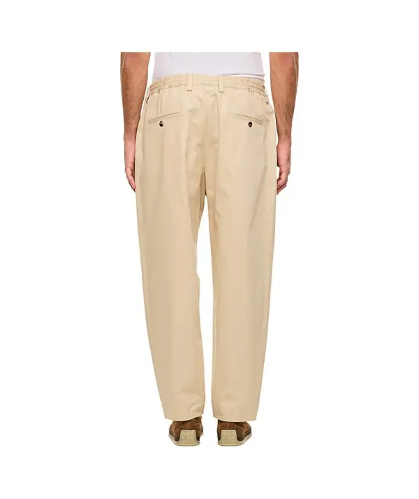 Marni Pleated Tapered Leg Gabardine Trousers - Beige