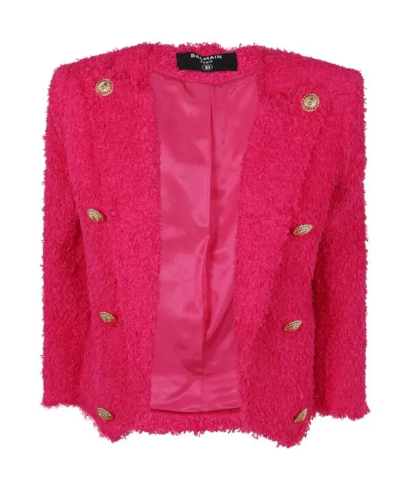 Balmain 8-button Tweed Spencer Jacket