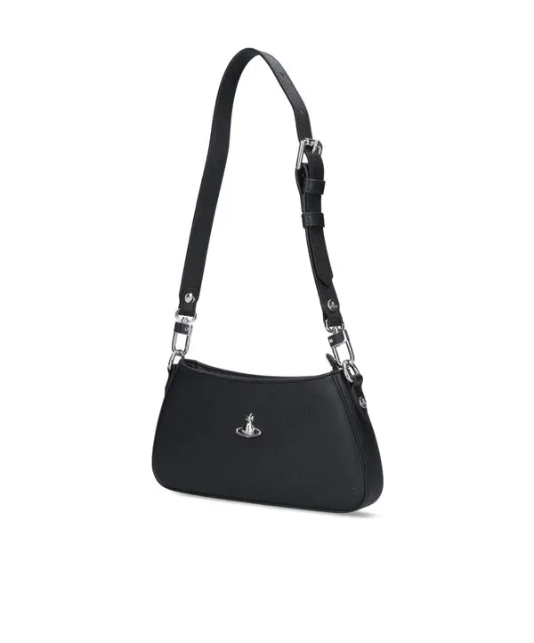 VIVIENNE WESTWOOD Orb Plaque Shoulder Bag - Black
