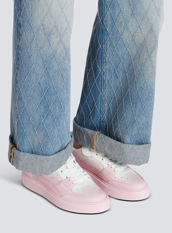 Balmain B-court Flip Leather Trainers - Pink