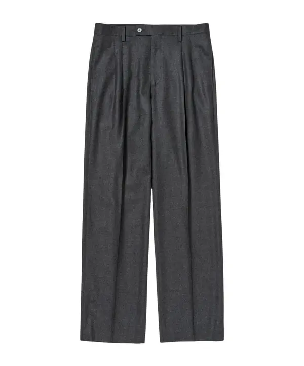 Auralee Super Light Wool Two-tuck Slacks Charcoal