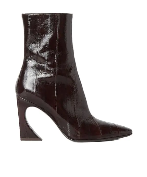Fendi Arco Pointed-toe Ankle Boots - Black