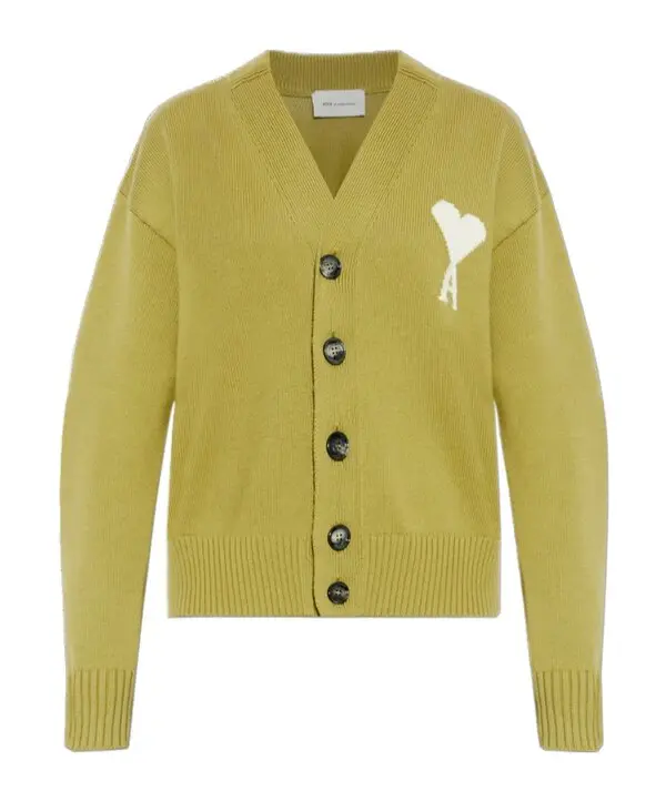 AMI Paris De Coeur V-neck Cardigan
