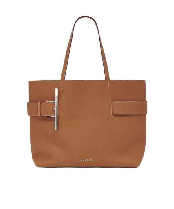 Alexander McQueen T-bar Sling Tote Bag - Tan