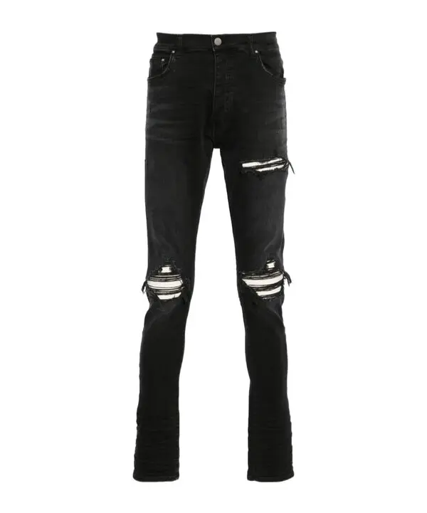 Amiri Mx1 Skinny Jeans With Distressed Details - Black