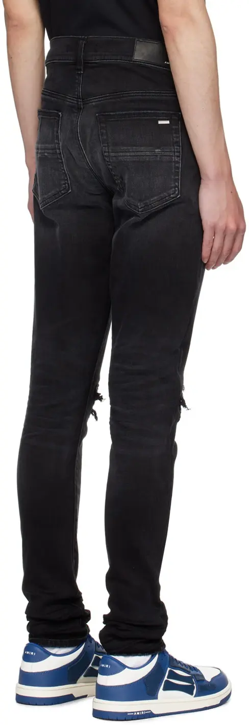 Amiri Mx1 Skinny Jeans With Distressed Details - Black
